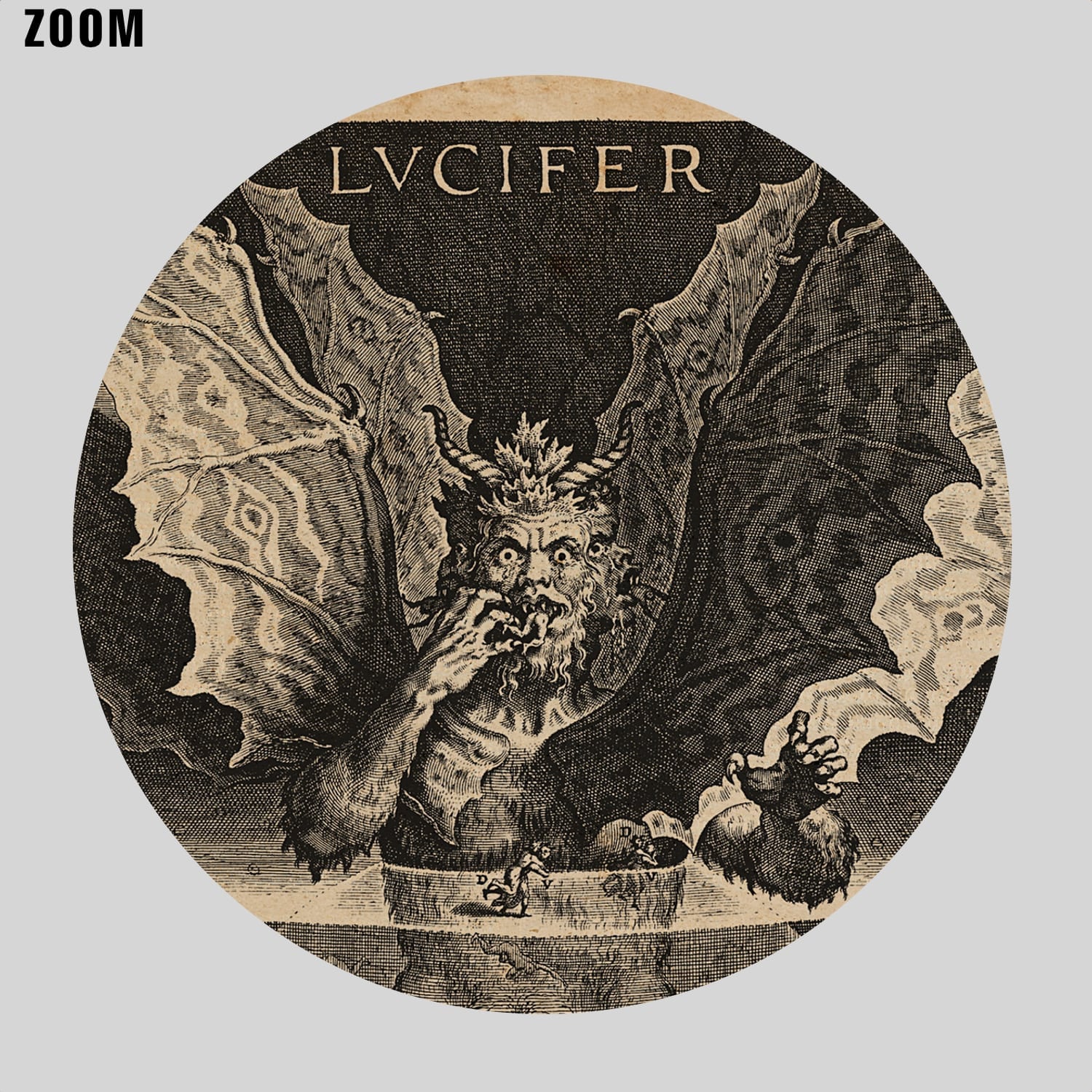 Lucifer demon medieval illustration by Cornelis Galle Satan | Etsy