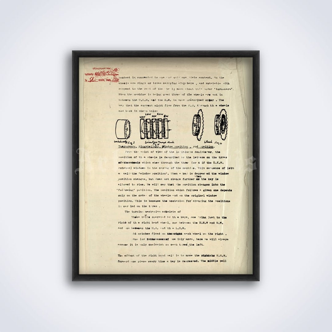 Alan Turing - Enigma Machine Top Secret Diagram - Math, Cryptography ...