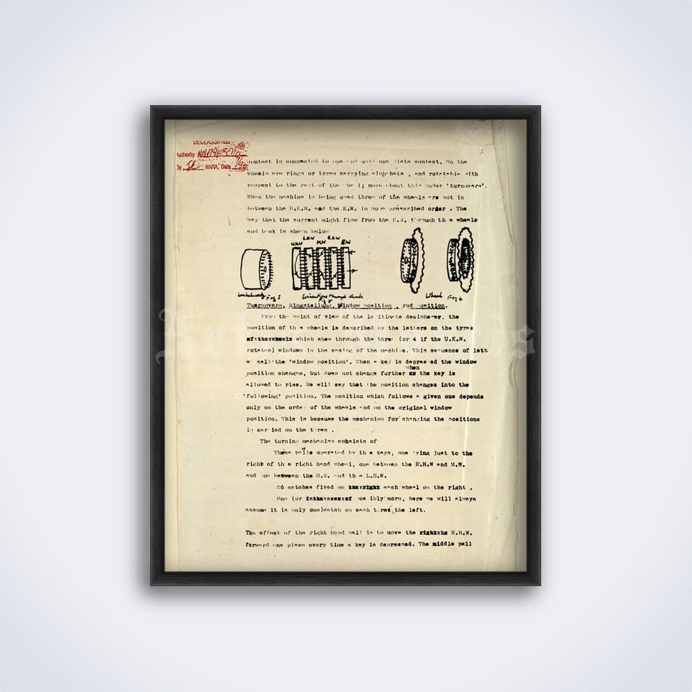 Alan Turing Enigma Machine Diagram Art Print: Cryptography, Cipher ...