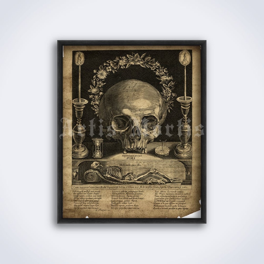 Skull and Candles – Memento Mori, Medieval Death Art, Print, Poster ...