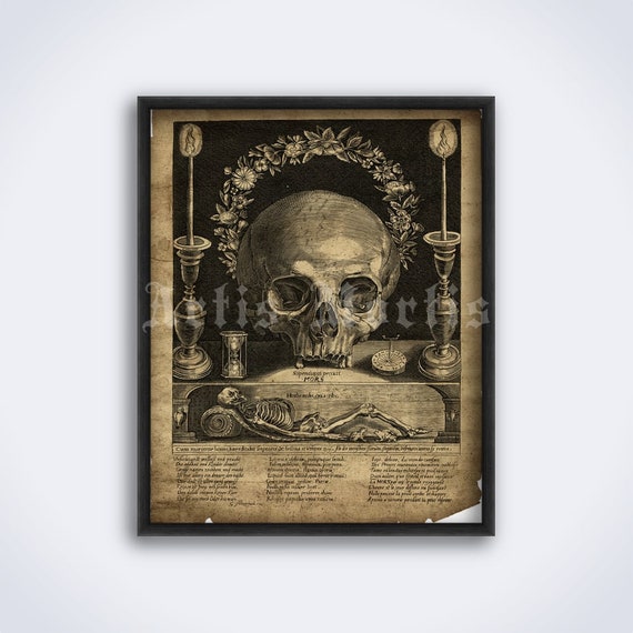 Skull and Candles Memento Mori Medieval Death Art Print | Etsy