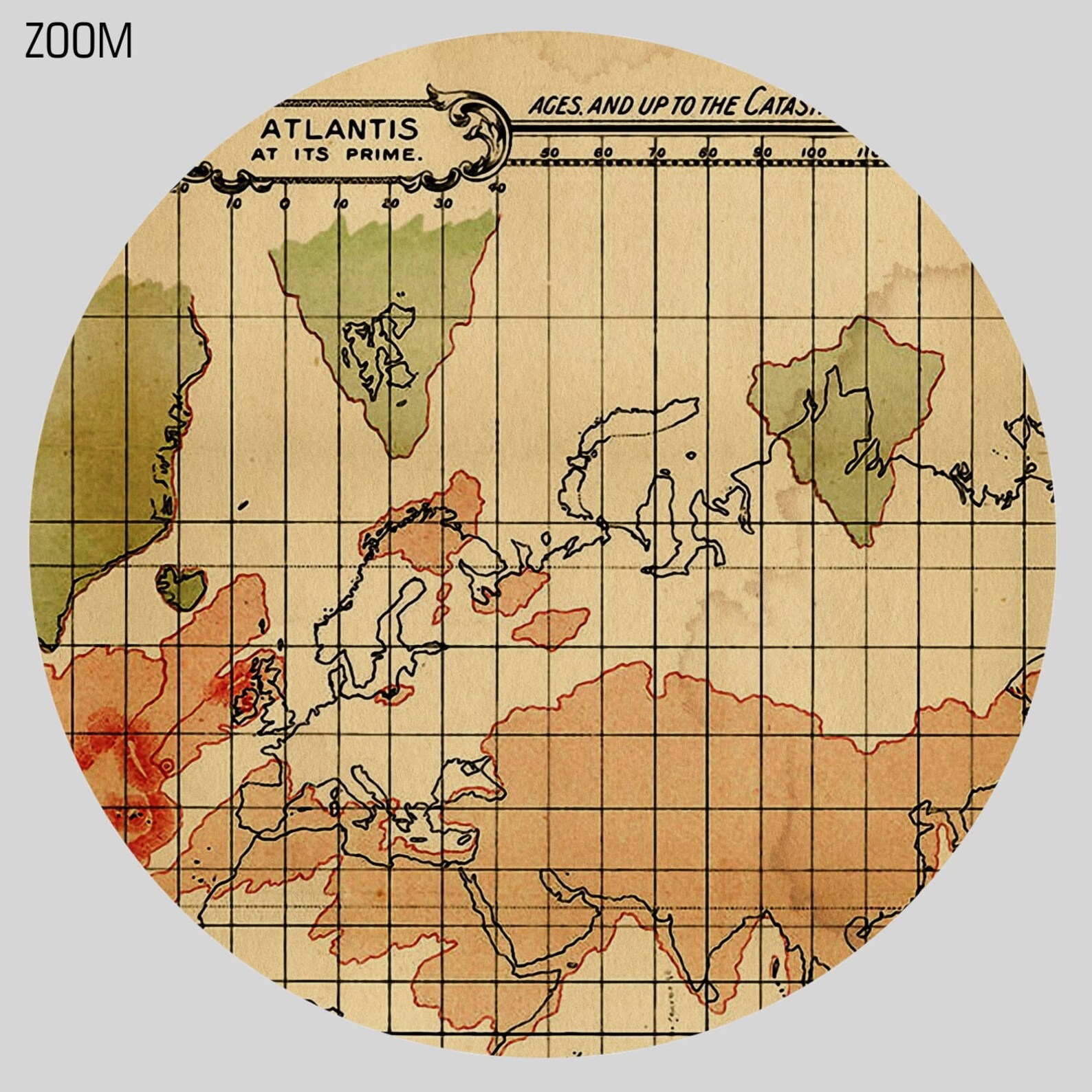 Atlantis Mythical Island Map Ancient World Geography Myth - Etsy