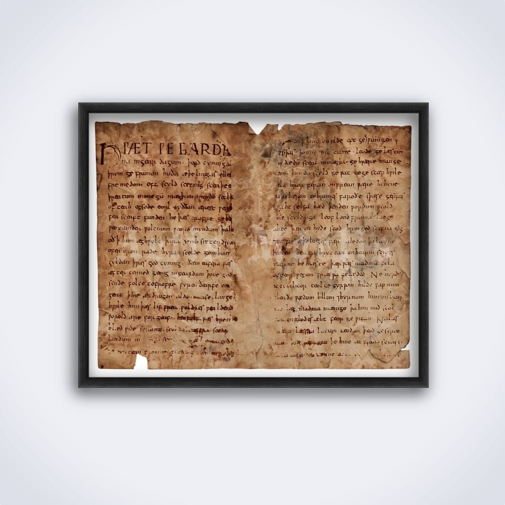 Beowulf Medieval Poem Manuscript Pages Folk Legend Print - Etsy Australia