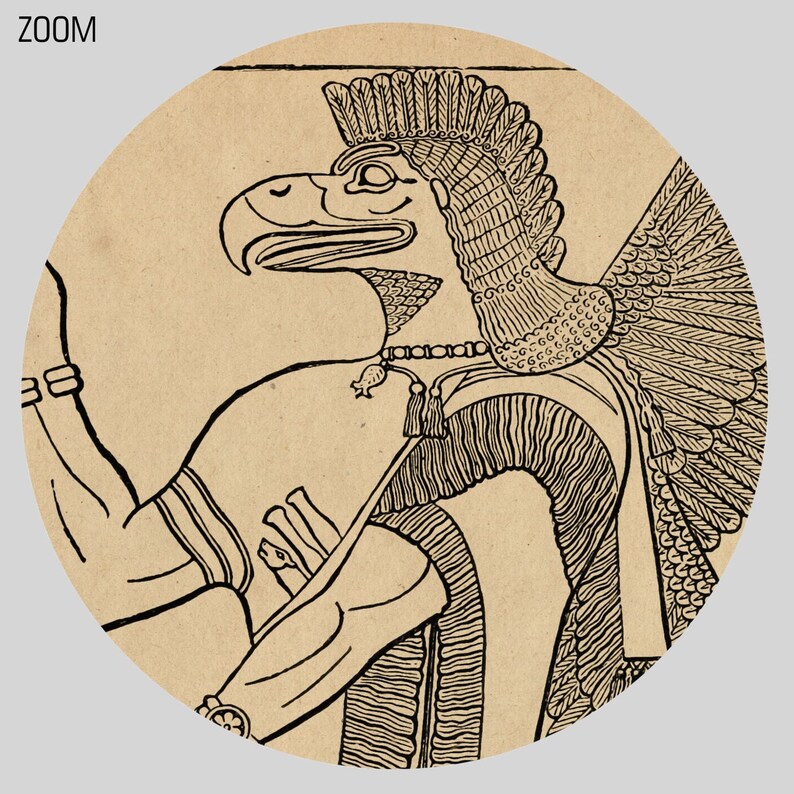 Eagle-headed Man Anunnaki Myth Ancient Sumerian Art | Etsy