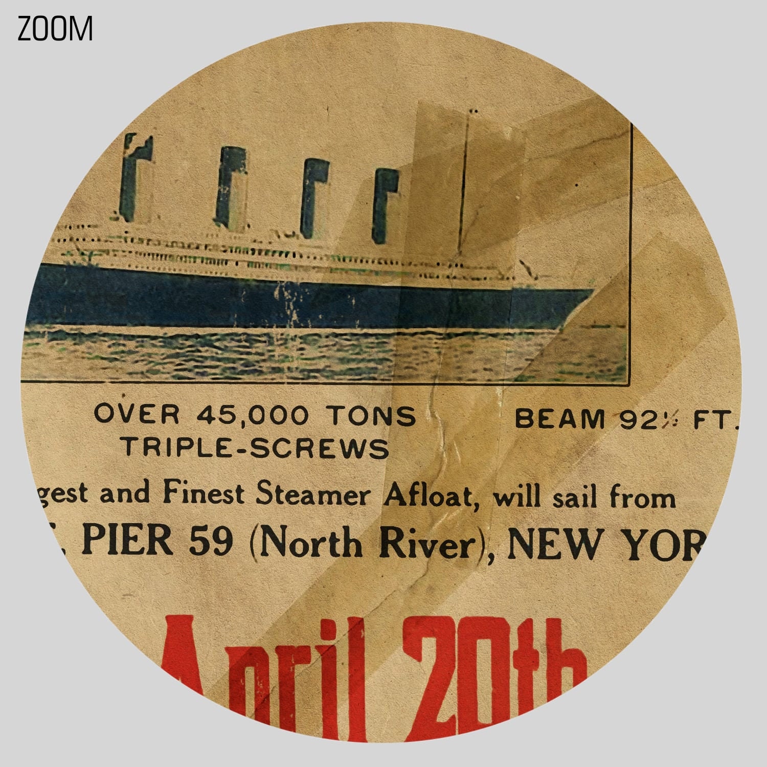 Titanic First Sailing Broadside - Vintage Ad, 1912 Advertisement Poster ...