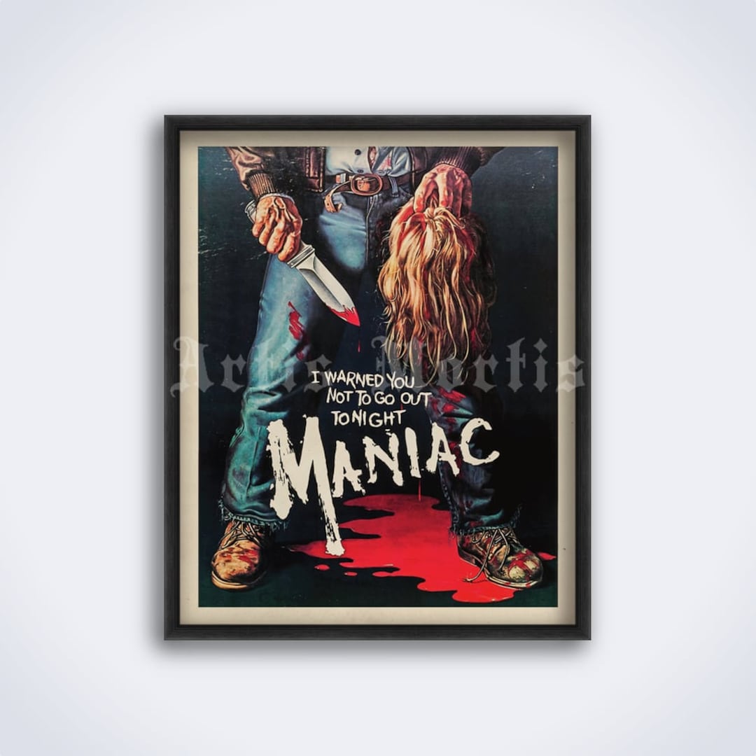 Maniac Vintage 1980 Slasher Horror Movie Poster Print - Etsy