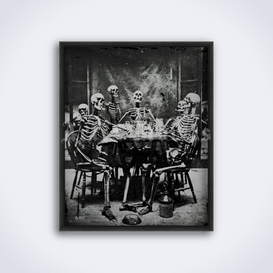 Skeletons at the Table, Dinner, Party – Vintage Daguerreotype Photo ...