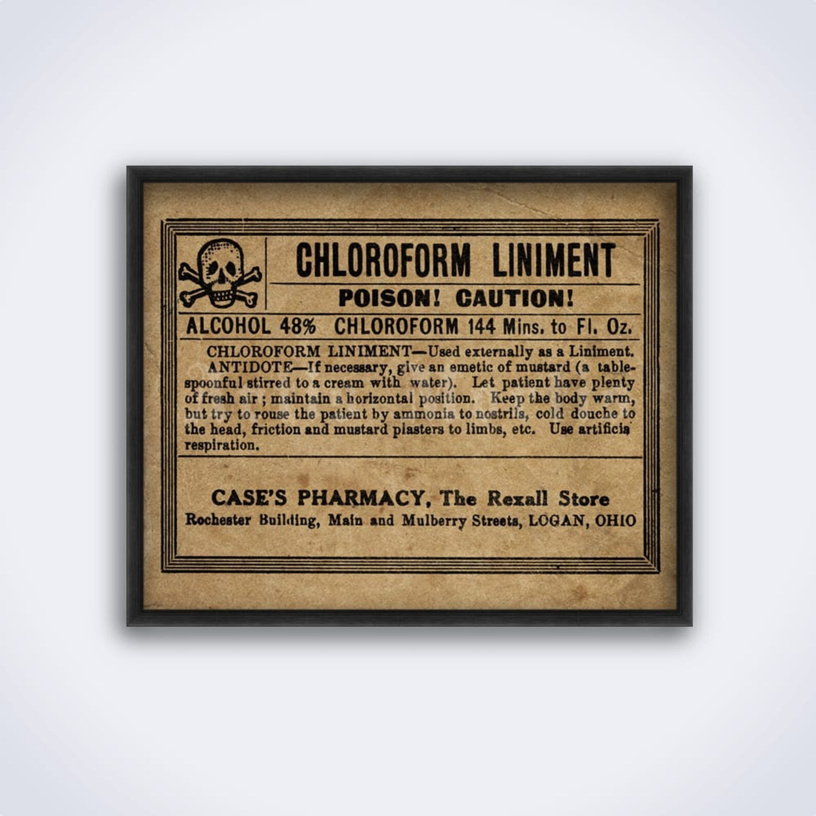 Chloroform Liniment Poison Vintage Apothecary Label Poster - Etsy
