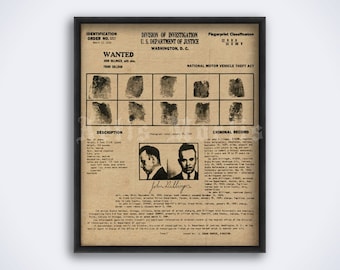 John Dillinger Arrested and Smiling for the Photo 8 X10 Photo - Etsy