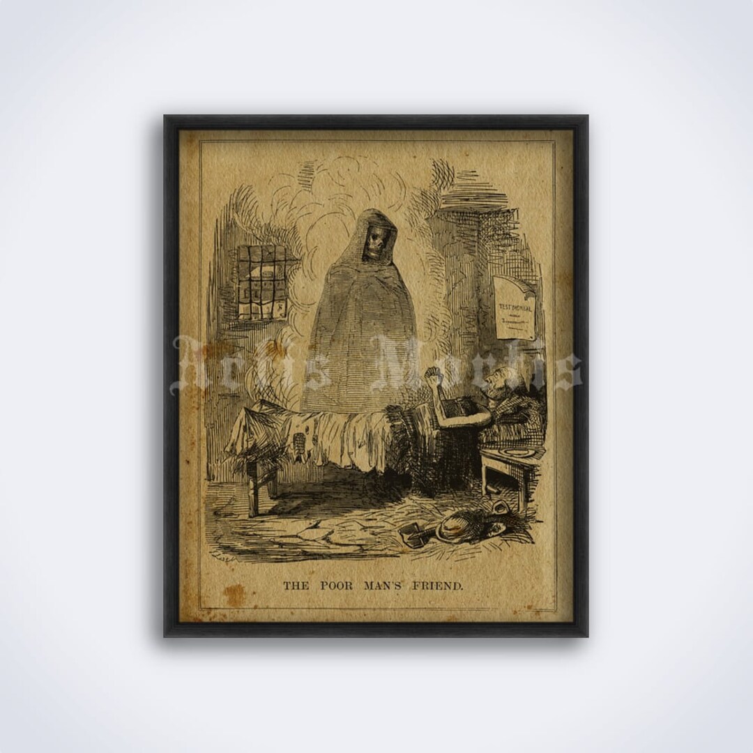 Death the Poor Mans Friend Victorian Illustration - Etsy