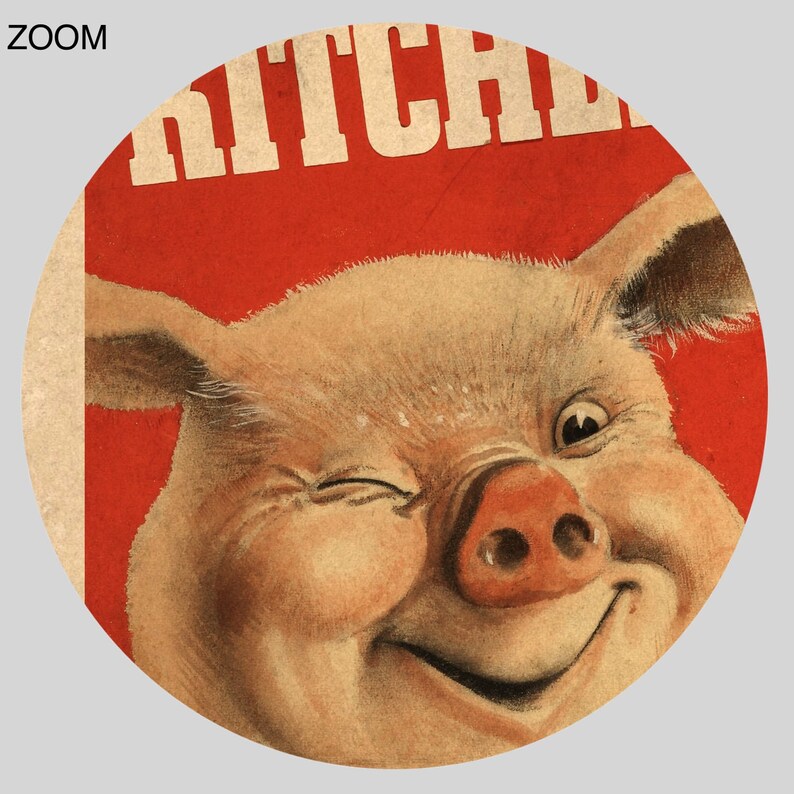 Vintage Pig Food Propaganda Poster: Retro Kitchen Humor Art (digital ...