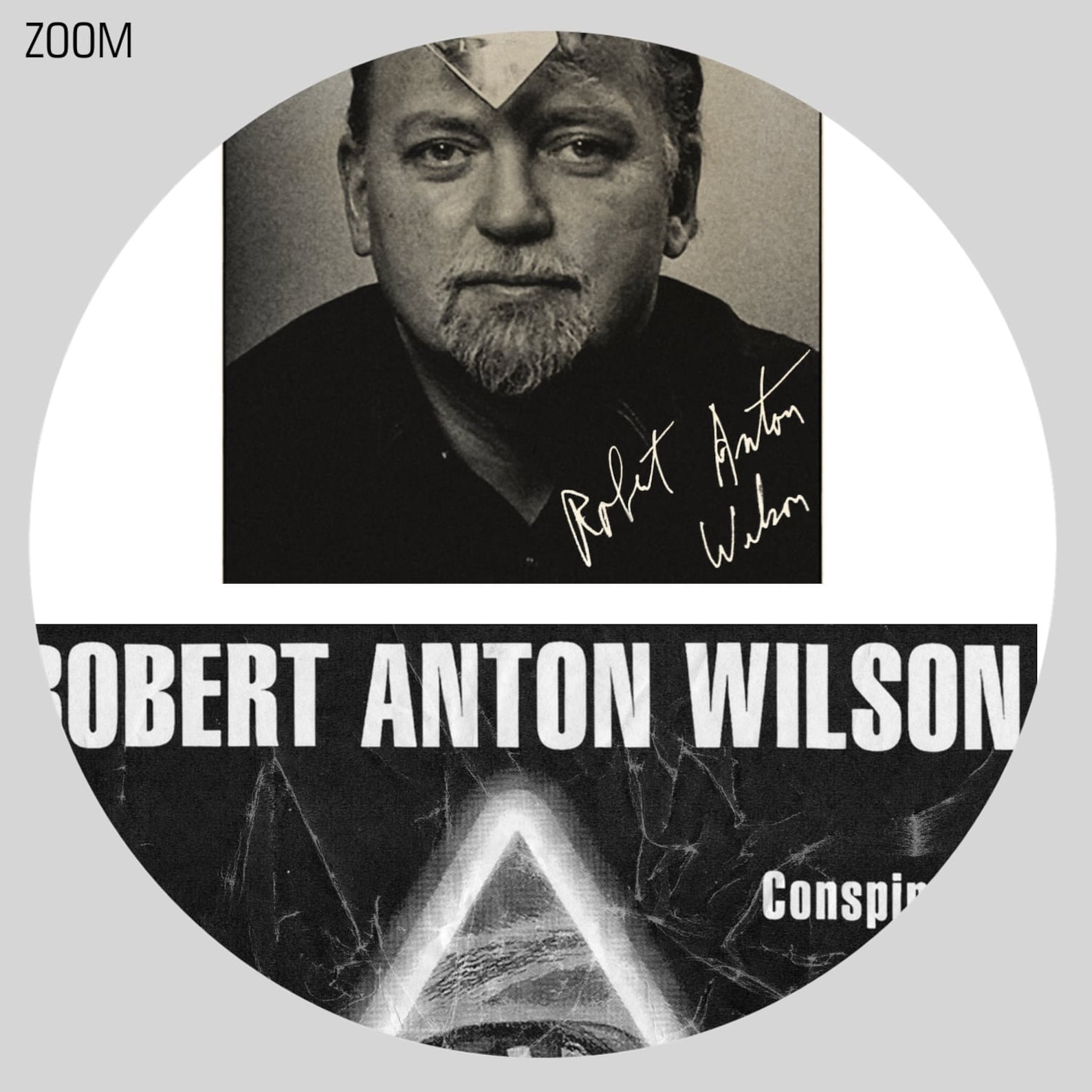 Robert Anton Wilson, foto RAW, portada del libro Illuminatus, póster ...