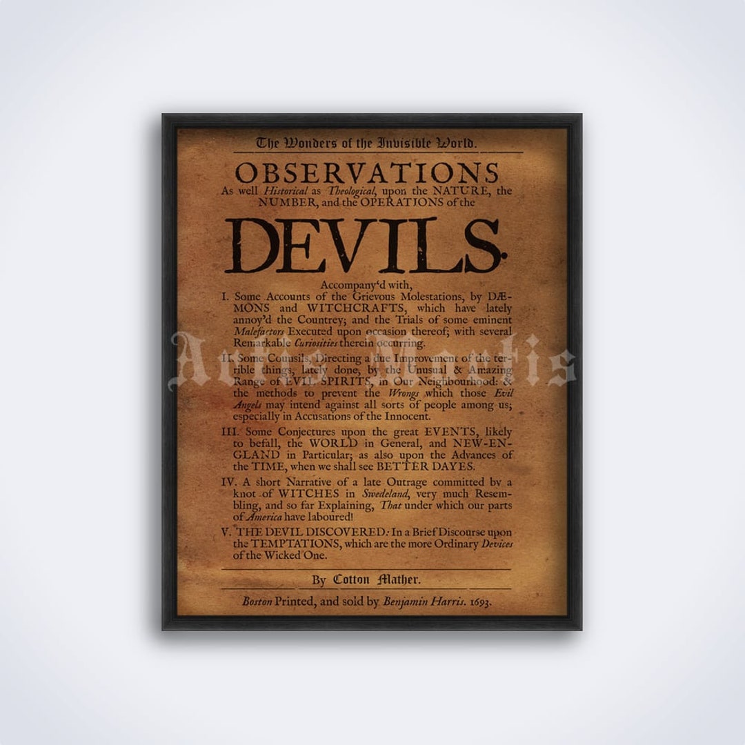 Salem Witch Trials, the Wonders of the Invisible World, Cotton Mather ...