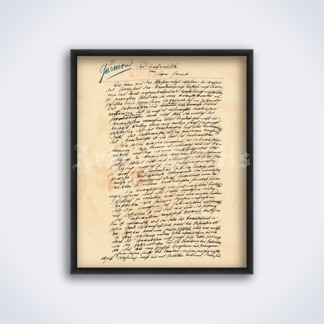Sigmund Freud 1915 Unconscious Article Manuscript - Vintage Psychology ...