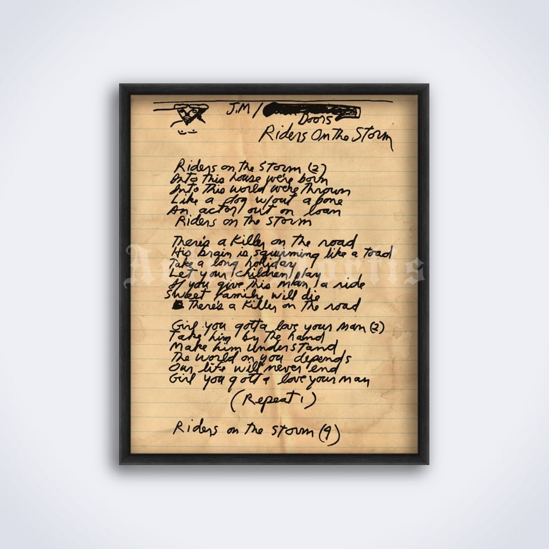 The Doors, última música de Jim Morrison pôster com letras manuscritas ...