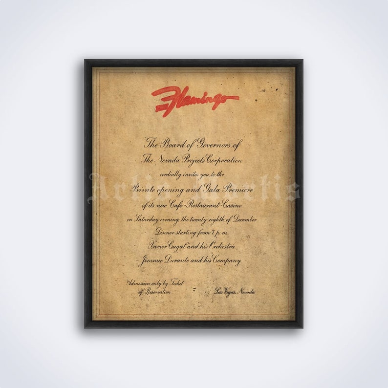 The Flamingo Bugsy Siegel's Hotel and Casino 1946 Opening - Etsy