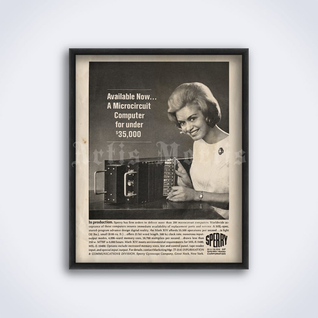 Vintage Computer Ad Poster: Retro Cyberpunk Electronics Art (digital ...