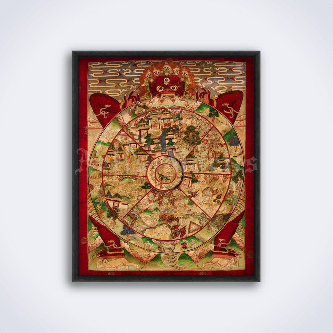 Bhavacakra Wheel of Life Art Print: Tibetan Buddhism Poster (digital ...