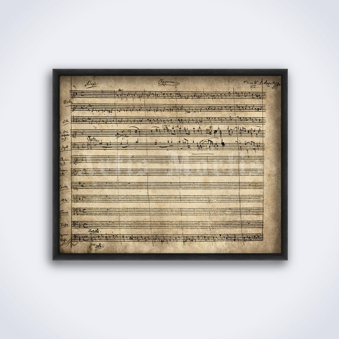 Wolfgang Amadeus Mozart Requiem Original Handwritten Score Print ...
