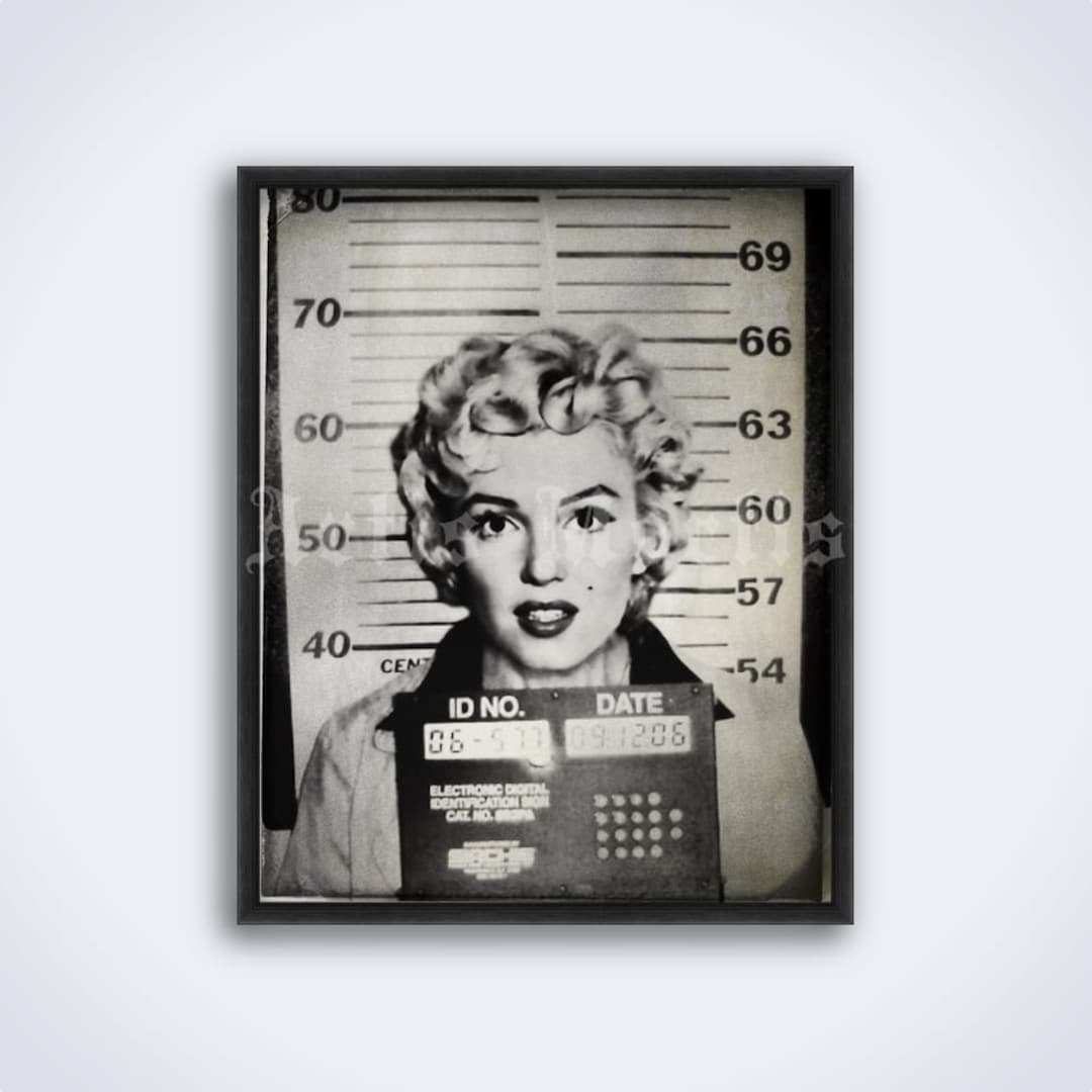 Marilyn Monroe Arrest Mugshot, Vintage Photo, Hollywood History Print ...