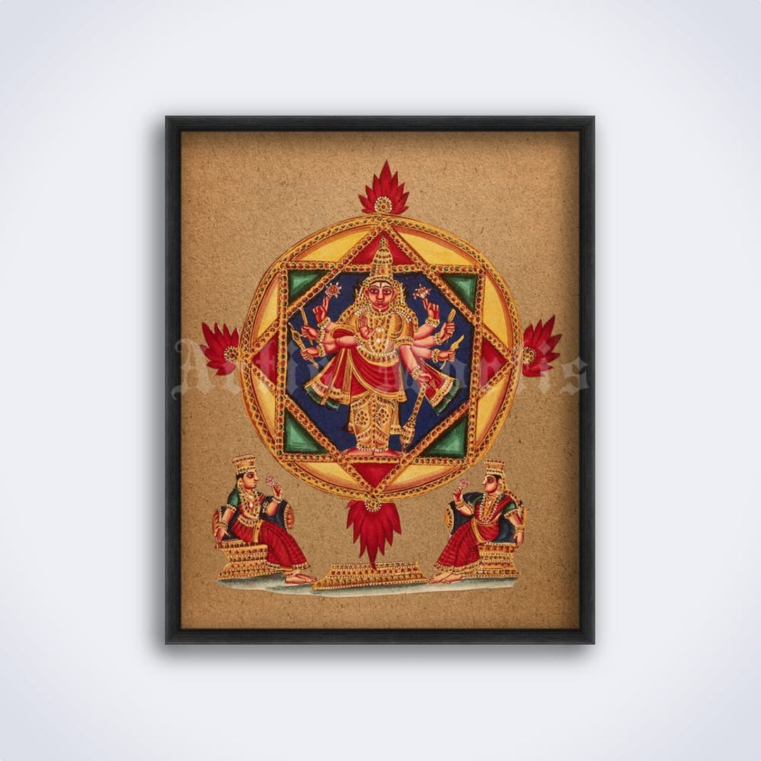 Vishnu Mandala Art Print: Vintage Indian God Poster (digital Download ...