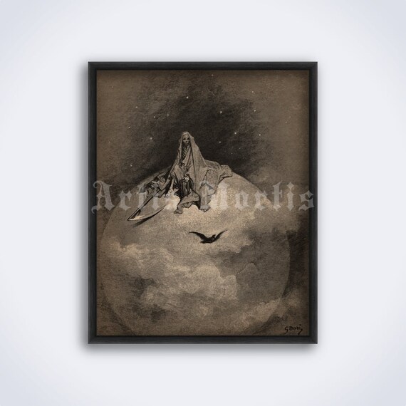 The Raven and Grim Reaper Grim Reaper Illustration by | Etsy