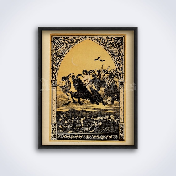 Naked Witches Riding Goats Vintage Dark Art by Bernard - Etsy