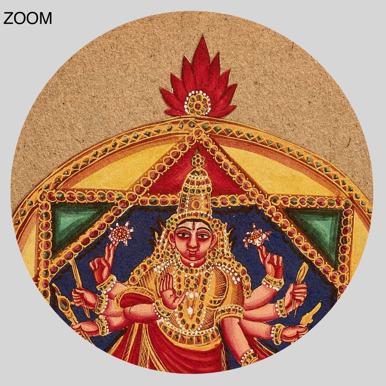 Vishnu Mandala Art Print: Vintage Indian God Poster (digital Download ...