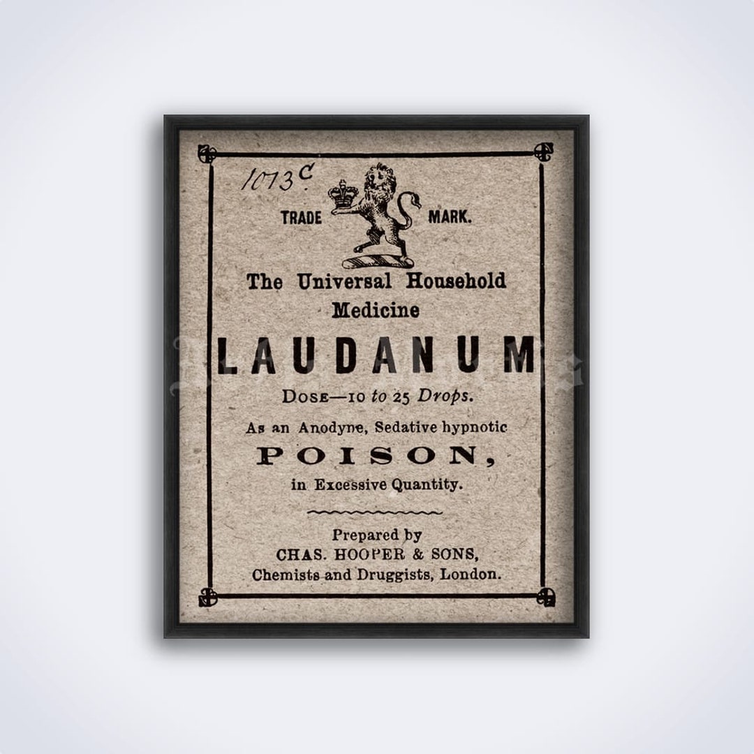 Laudanum Poison - Vintage Apothecary Label Poster, Medicine History ...