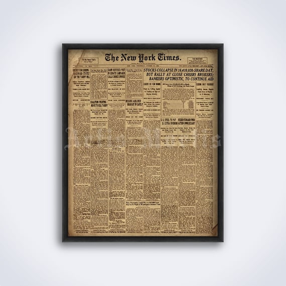 Black Tuesday Newspaper