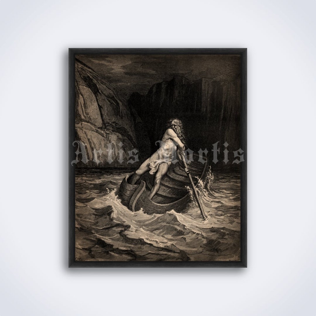 Charon and the River Acheron - Dante Inferno Illustration, Art by ...