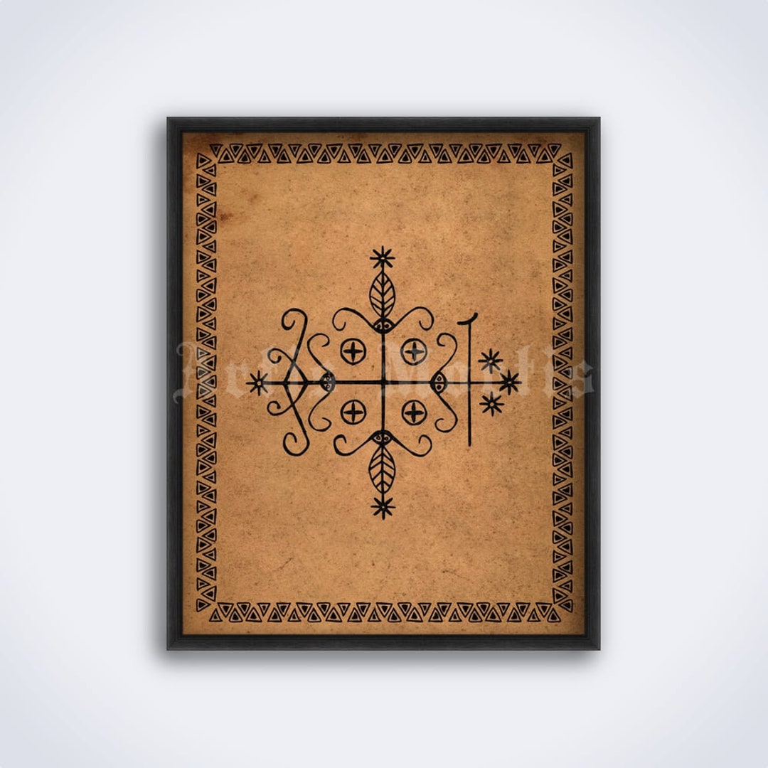 Papa Legba Veve, Voodoo Art, Loa of the Spiritual Crossroads, Myth ...