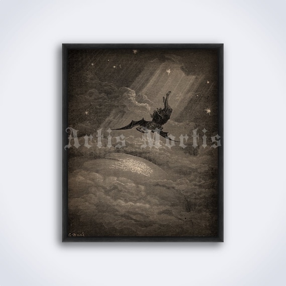 Fallen Angel illustration for Paradise Lost poem art by | Etsy