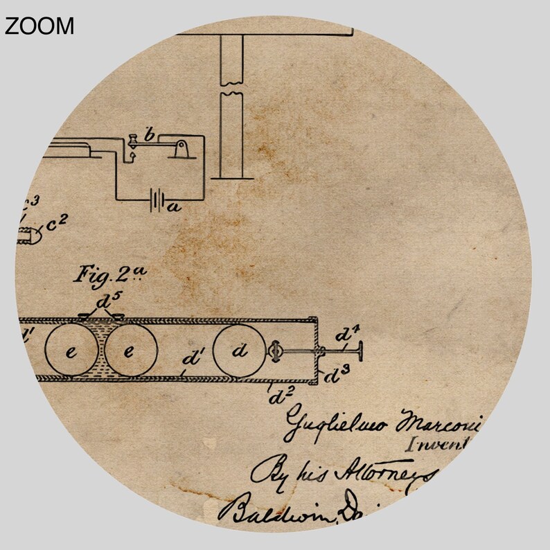 Marconi Radio Transmitter Patent Print - 1897 Electronics Diagram ...
