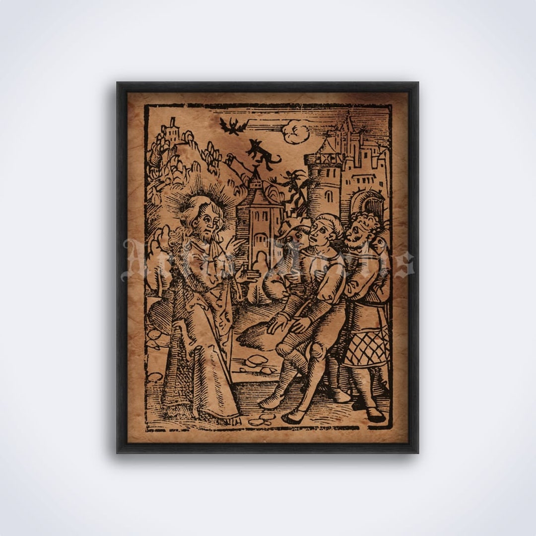 Exorcising Devils – Medieval Woodcut, Exorcist, Exorcism, Demonology ...