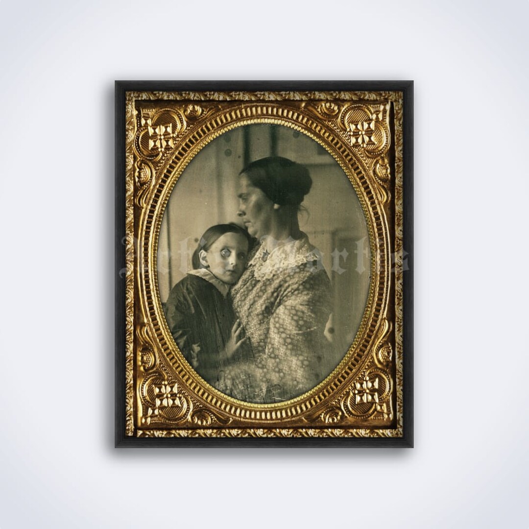 Impresión fotográfica post mortem victoriana: Madre e hija moribunda ...