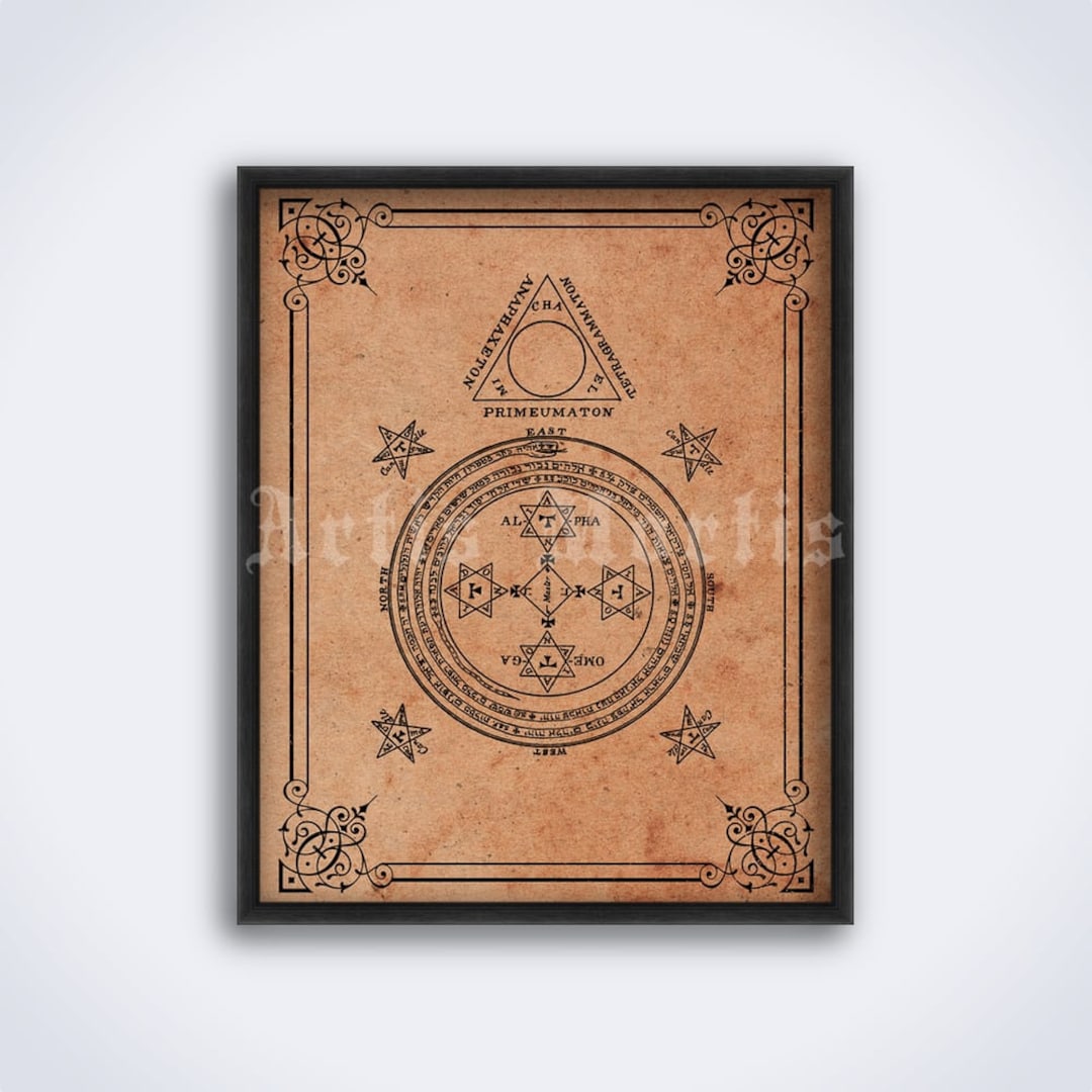 Magic Circle of King Solomon – Lesser Key, Goetia Grimoire Art, Occult ...
