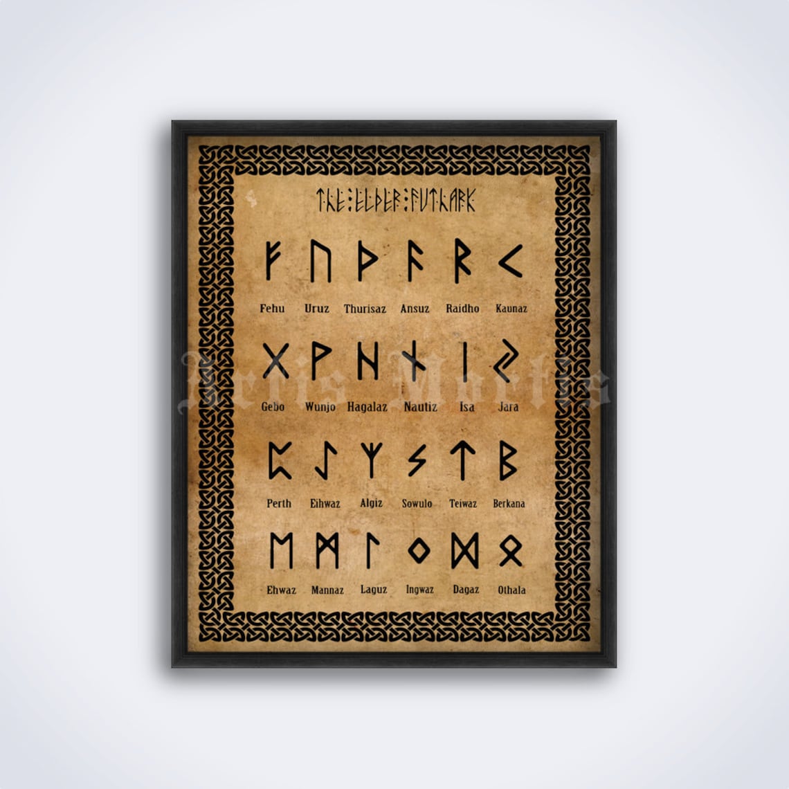 Elder Futhark Runic Alphabet Print Nordic Runes Norse | Etsy