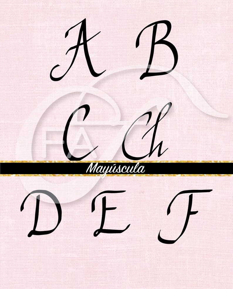 HANDWRITTEN SPANISH CALLIGRAPHY- Collection Png- Italic Digital ...