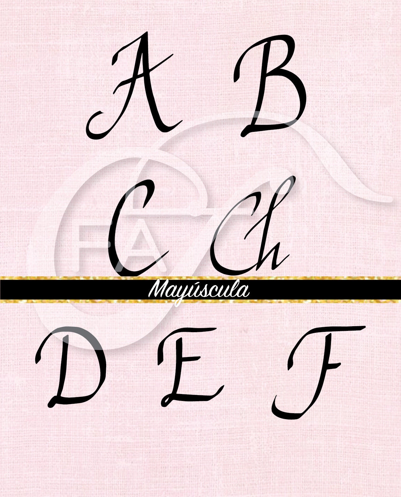 HANDWRITTEN SPANISH CALLIGRAPHY- Collection Png- Italic Digital ...