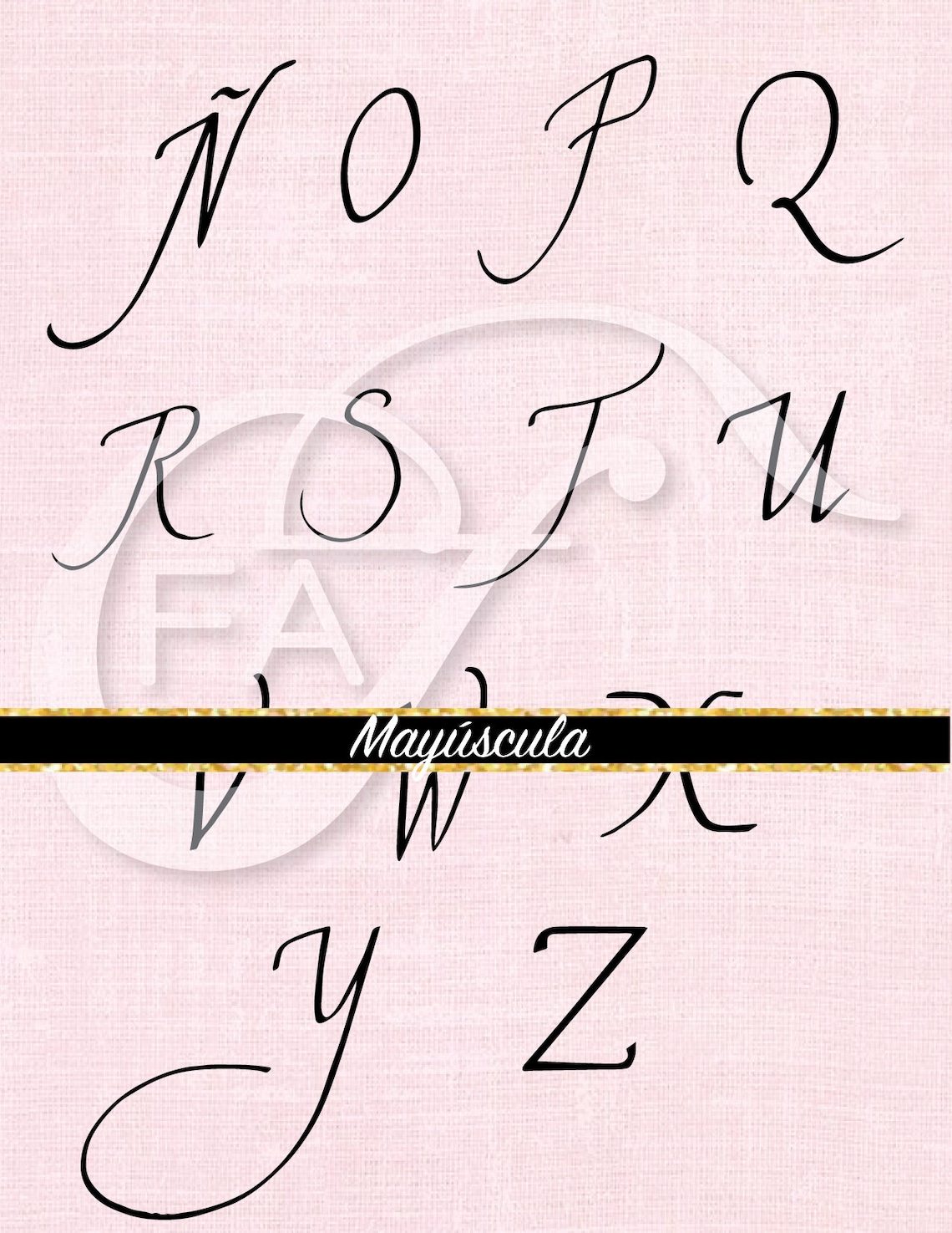 HANDWRITTEN SPANISH CALLIGRAPHY- Collection Png- Italic Digital ...