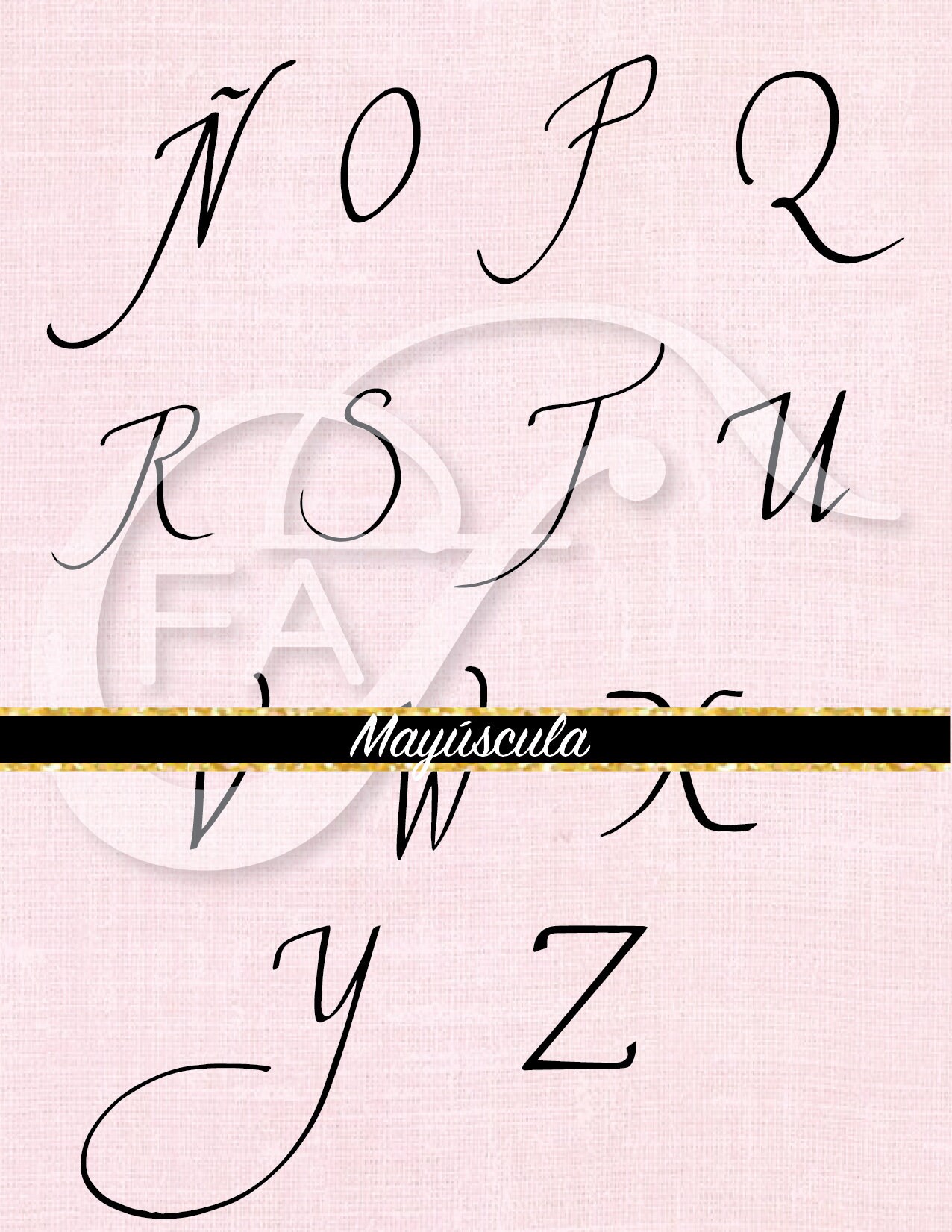 HANDWRITTEN SPANISH CALLIGRAPHY- Collection Png- Italic Digital ...