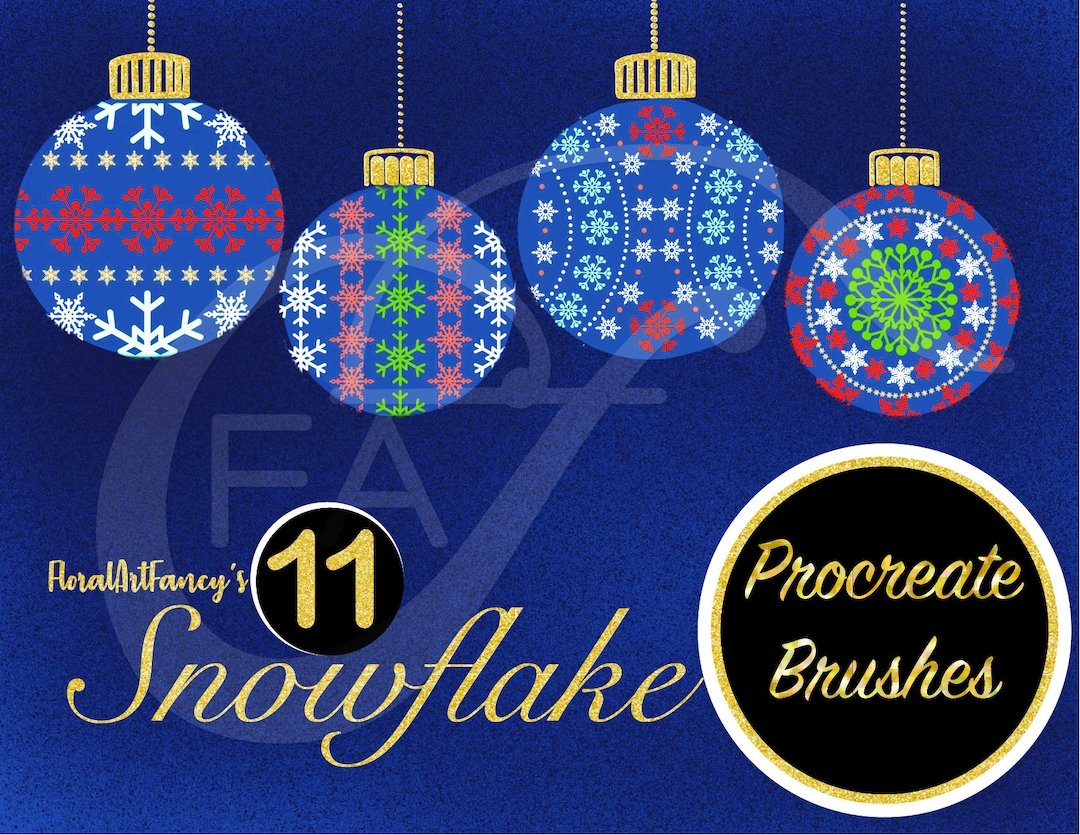 Snowflake Brush Procreate Bundle- Dynamic Brushes- Landscape Drawing ...
