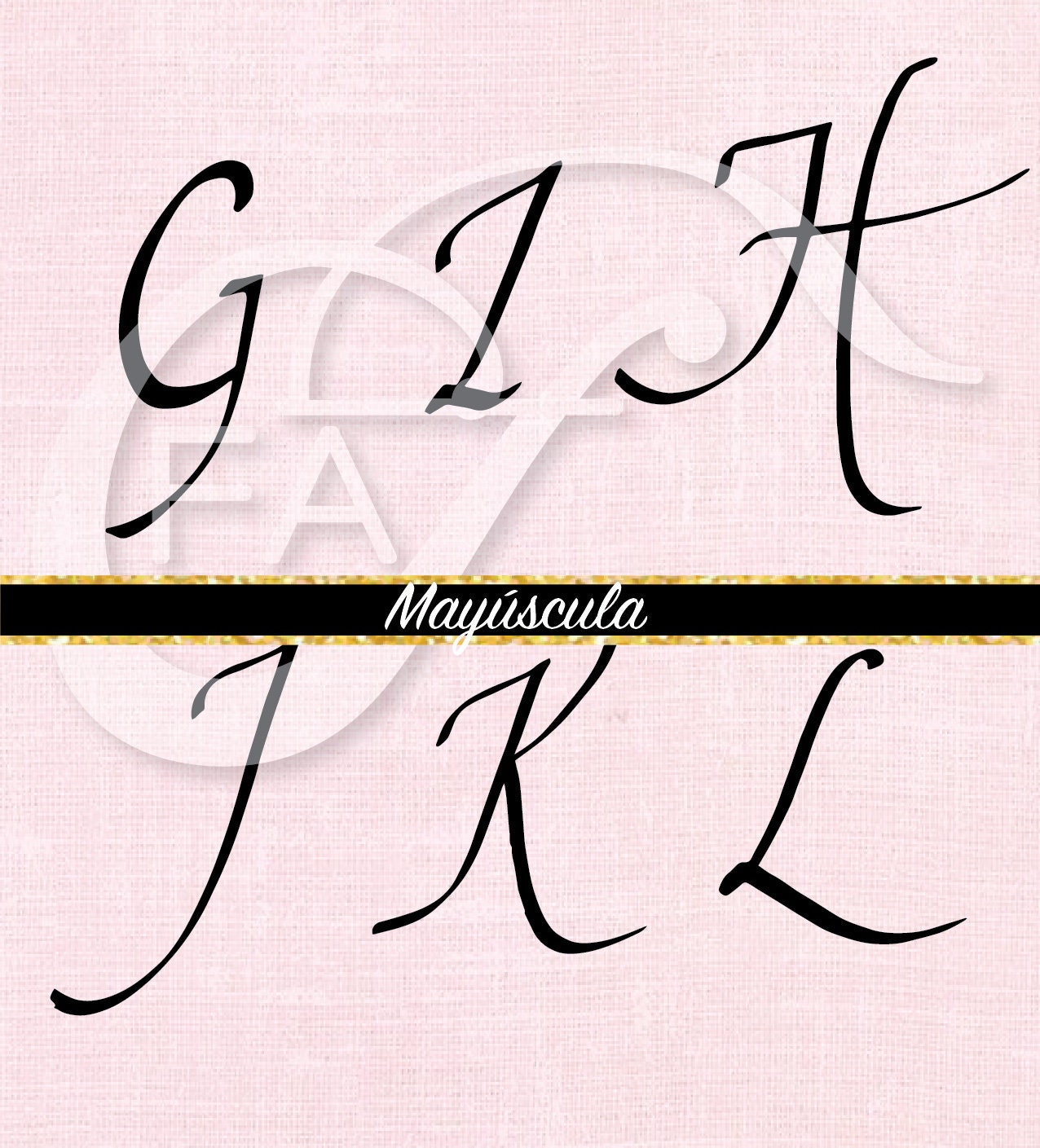 HANDWRITTEN SPANISH CALLIGRAPHY- Collection Png- Italic Digital ...