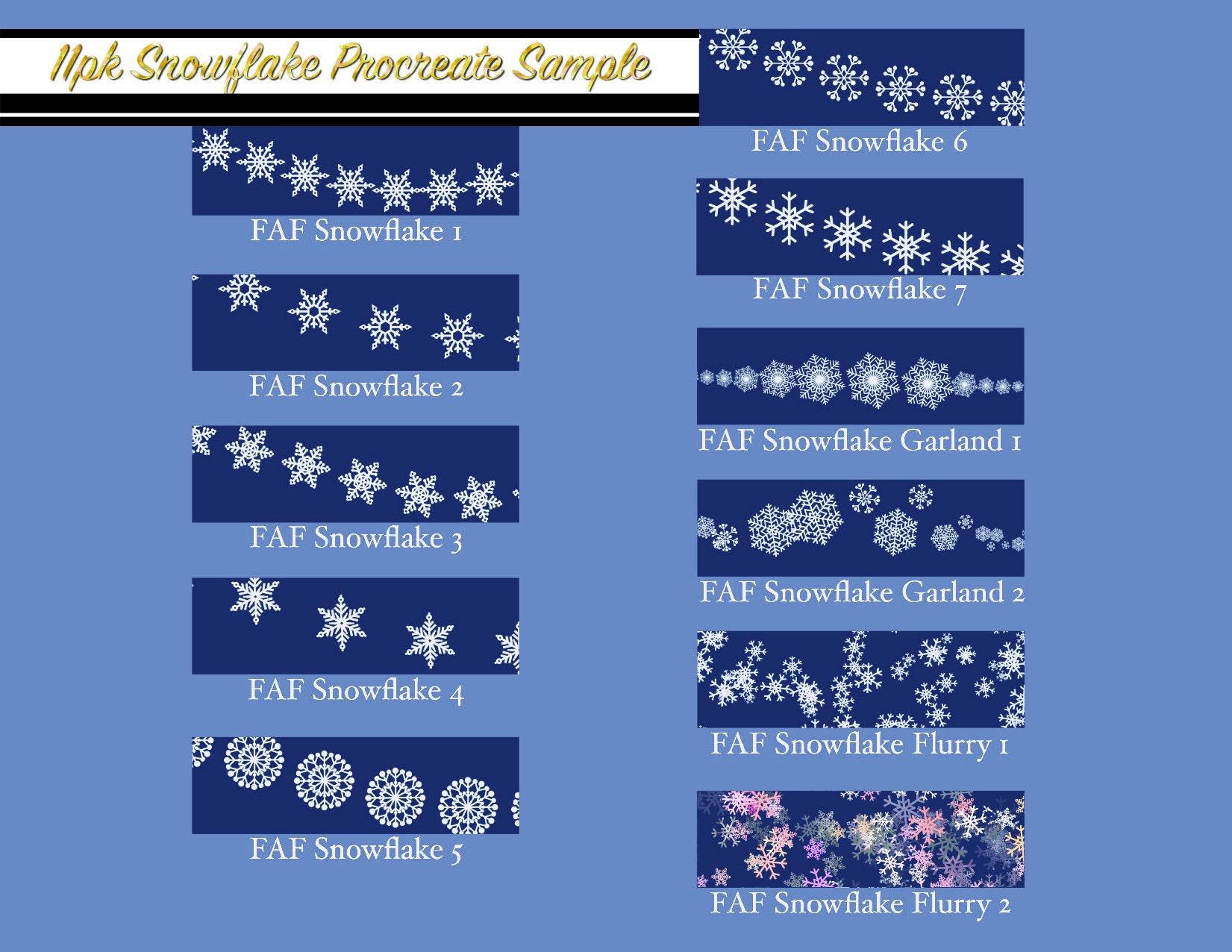 Snowflake Brush Procreate Bundle- Dynamic Brushes- Landscape Drawing ...