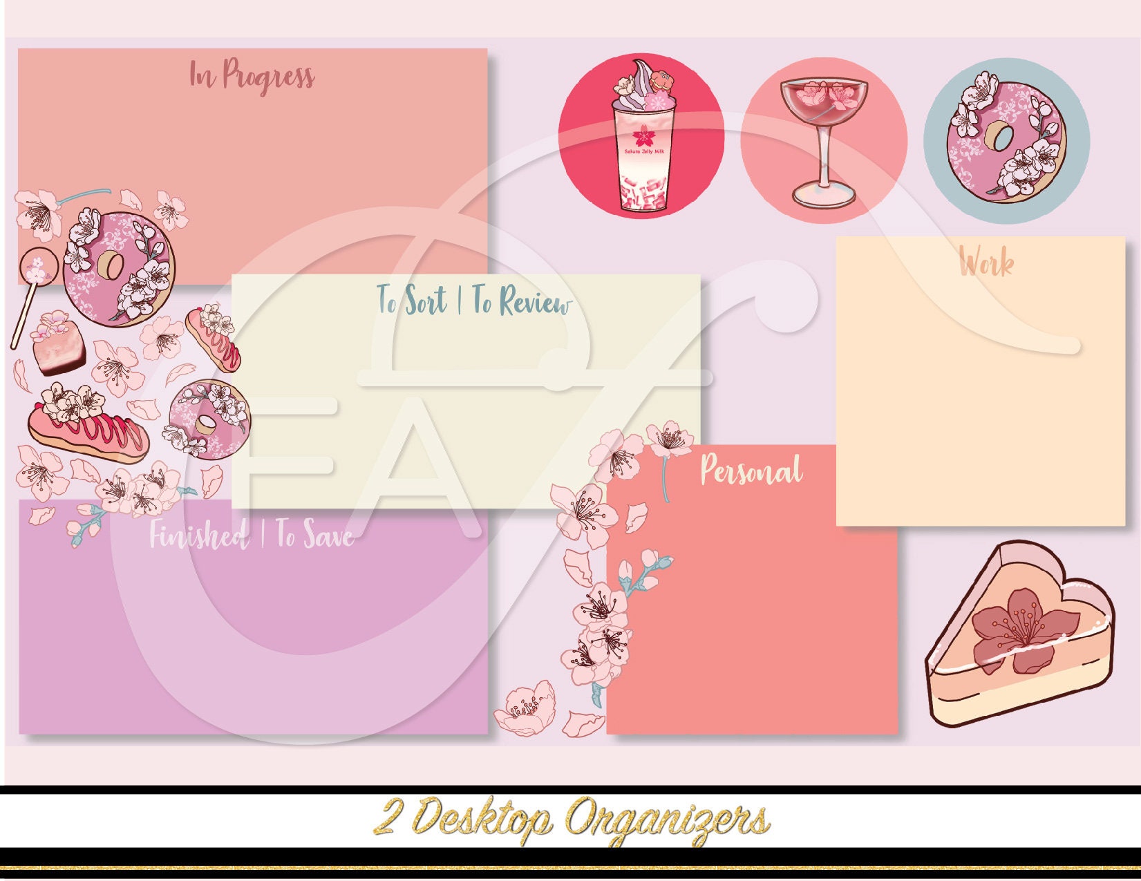 SAKURA DESKTOP WALLPAPER Organizer- Folder Icons- Kawaii Sakura- Cherry ...