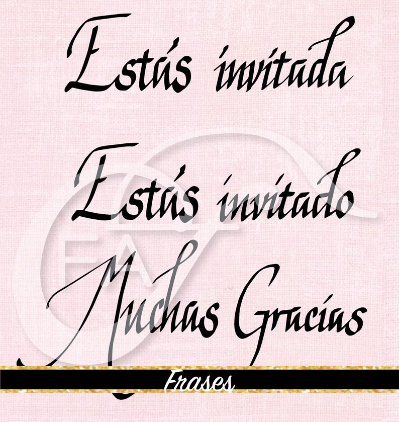 HANDWRITTEN SPANISH CALLIGRAPHY- Collection Png- Italic Digital ...