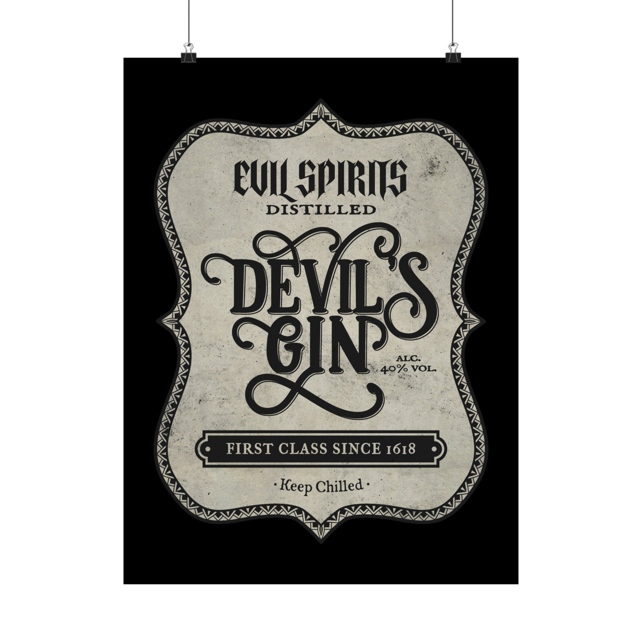 Devils Gin Cider, Spooky Spirits Drinks, Poster, Evil Spirits ...