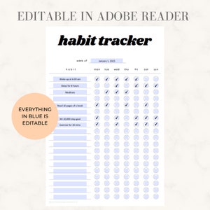 Digital Weekly Habit Tracker for Ipad and Tablet Canva - Etsy