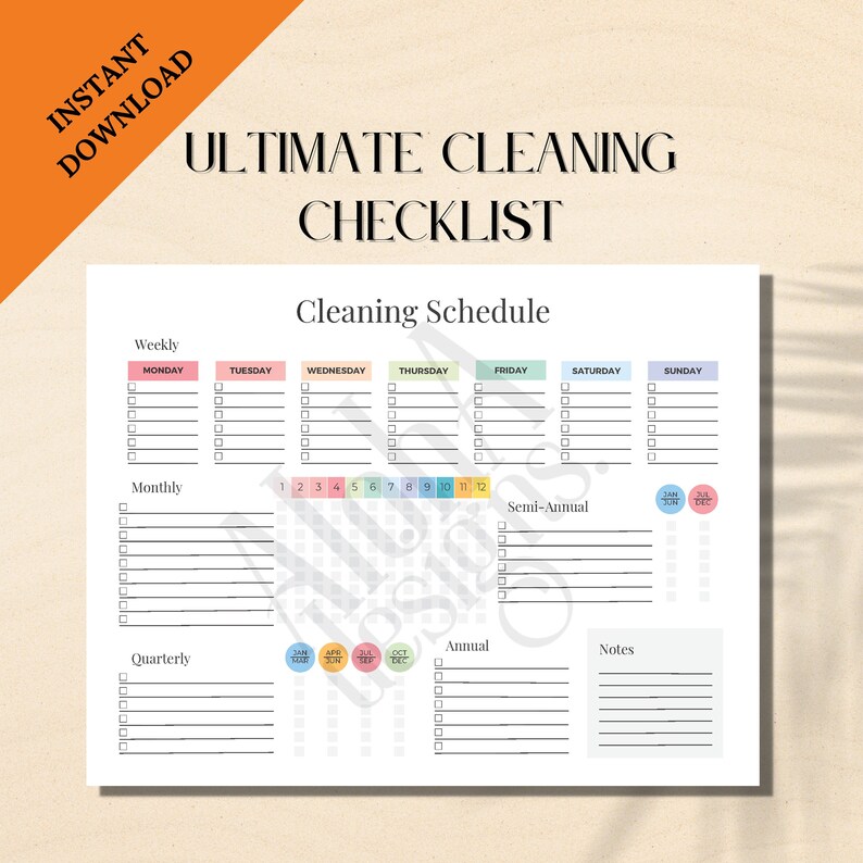 Ultimate Cleaning Schedule List Fillable PDF Printable Cleaning ...